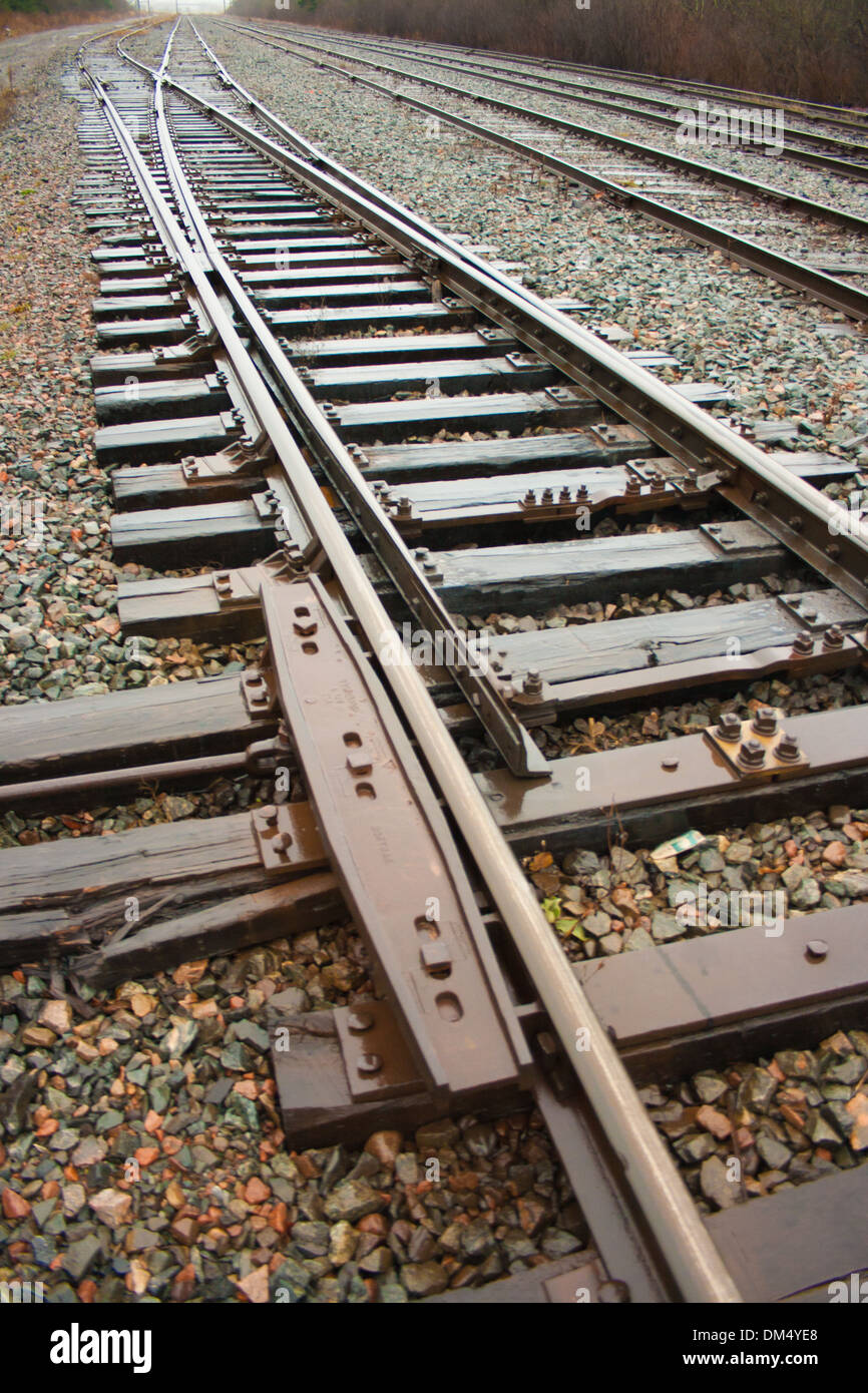 Wet railway tracks hi-res stock photography and images - Alamy