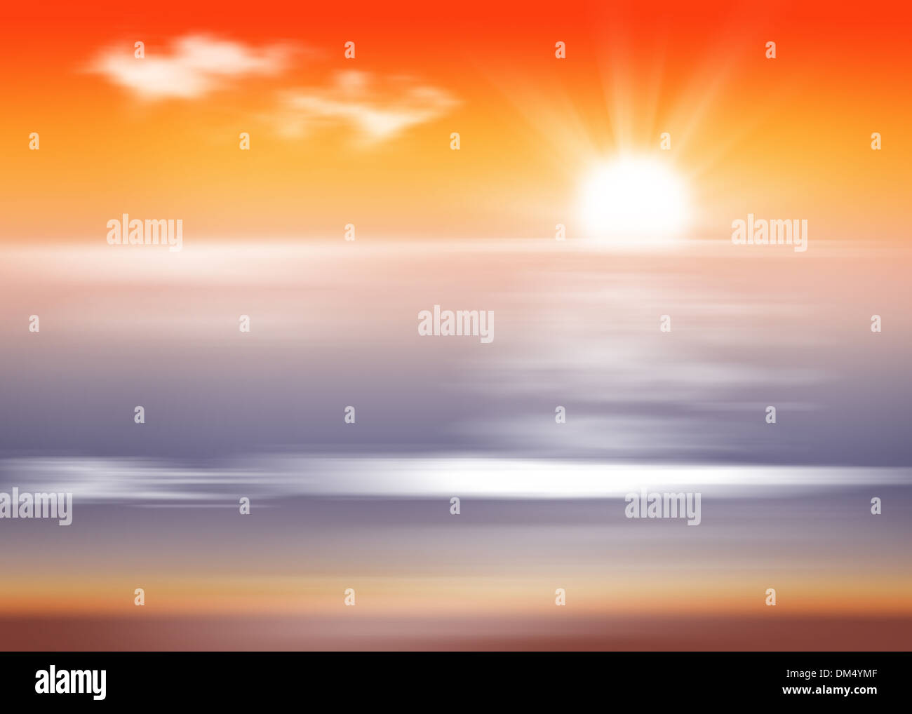 Beach and sea with sunset abstract background Stock Photo - Alamy