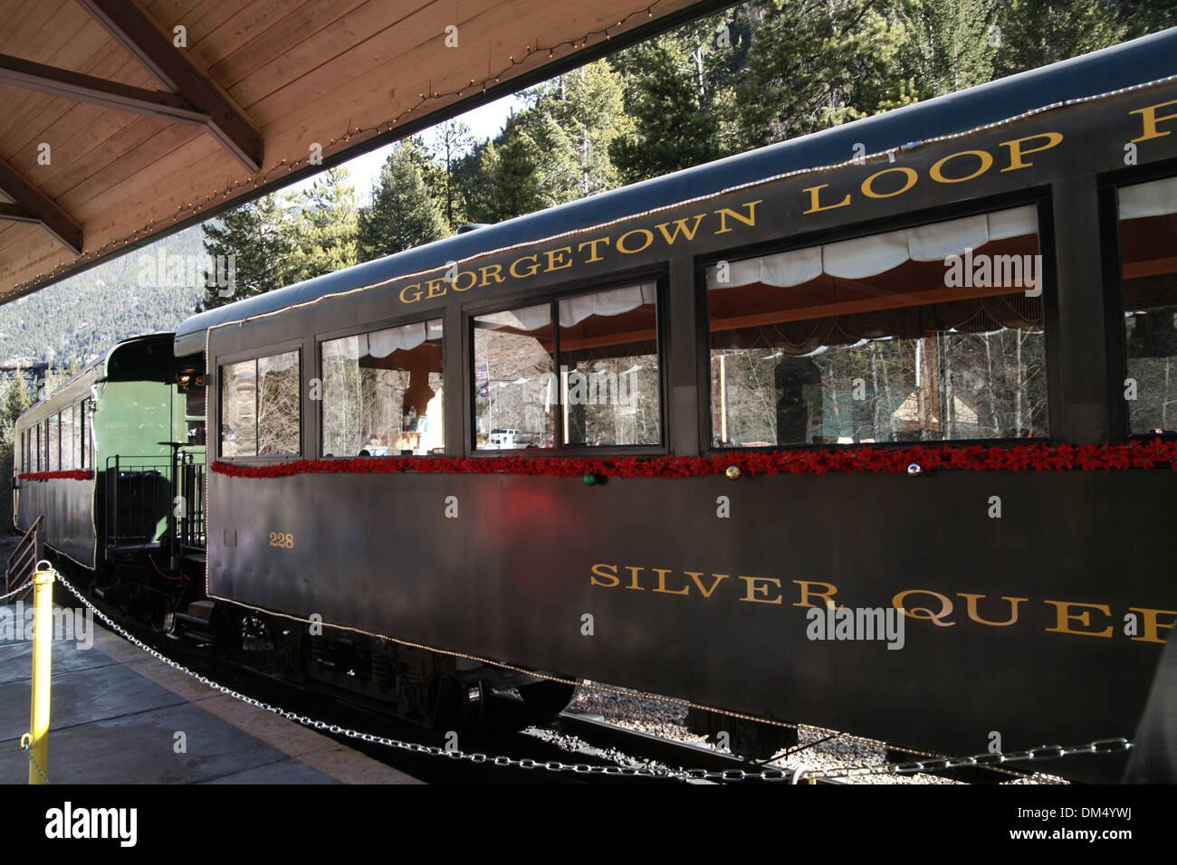 The railroad platform at Devil's Gate in Georgetown Colorado Stock ...