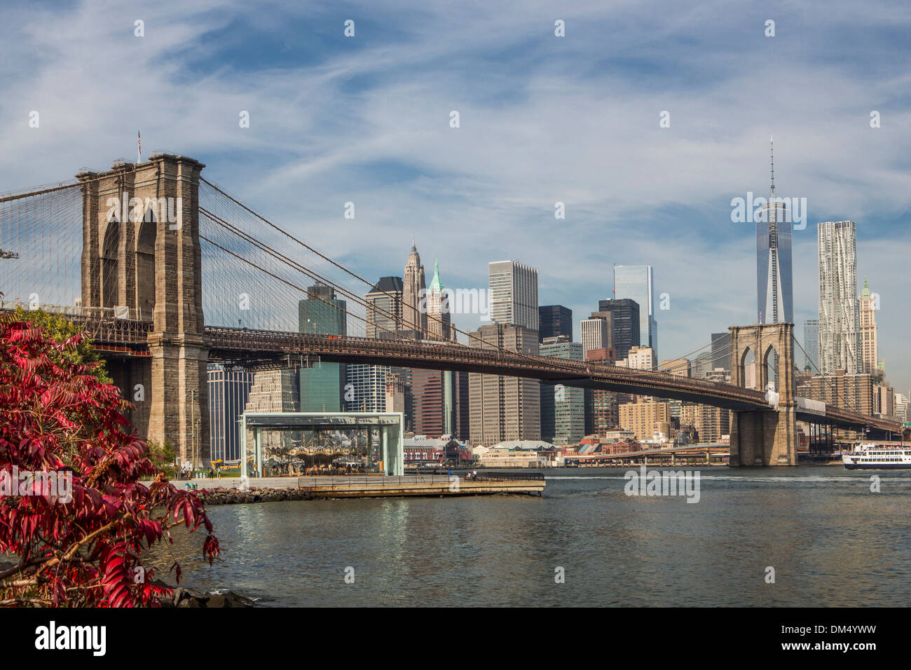 Autumn Manhattan New York USA United States America architecture bridge ...