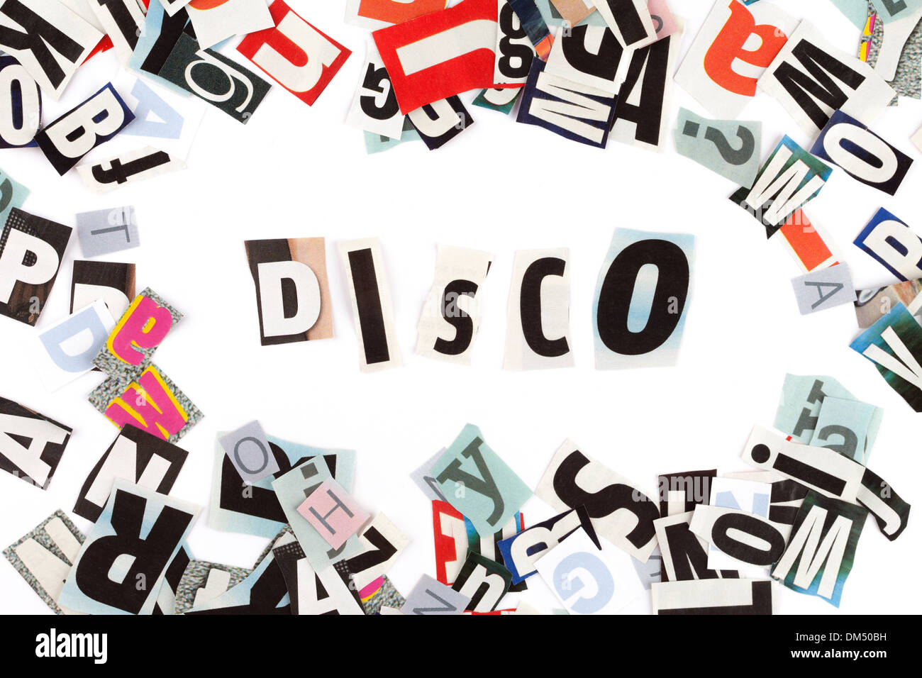 Disco inscription made with cut out letters Stock Photo - Alamy