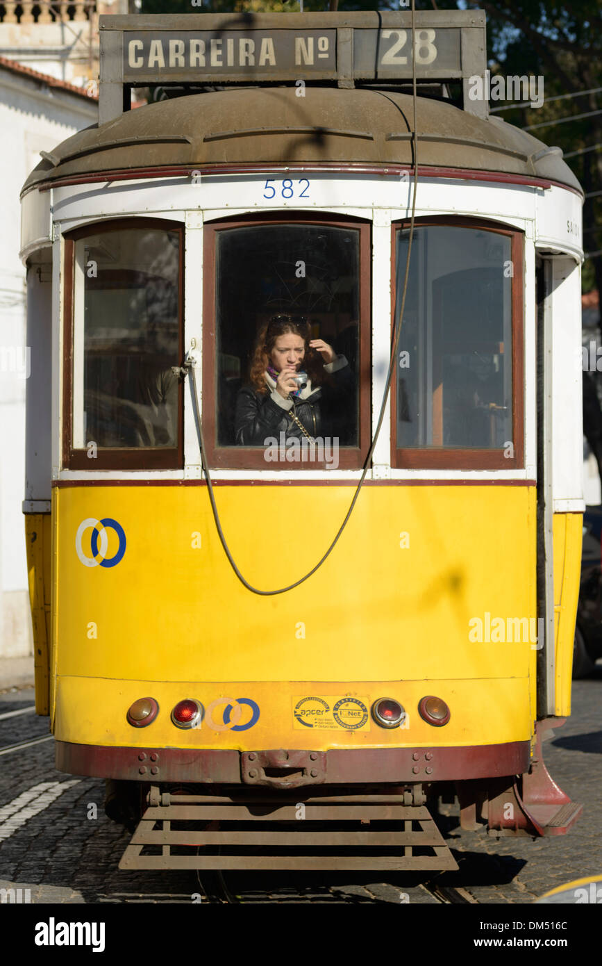 Yellow tram lisbon hi-res stock photography and images - Alamy