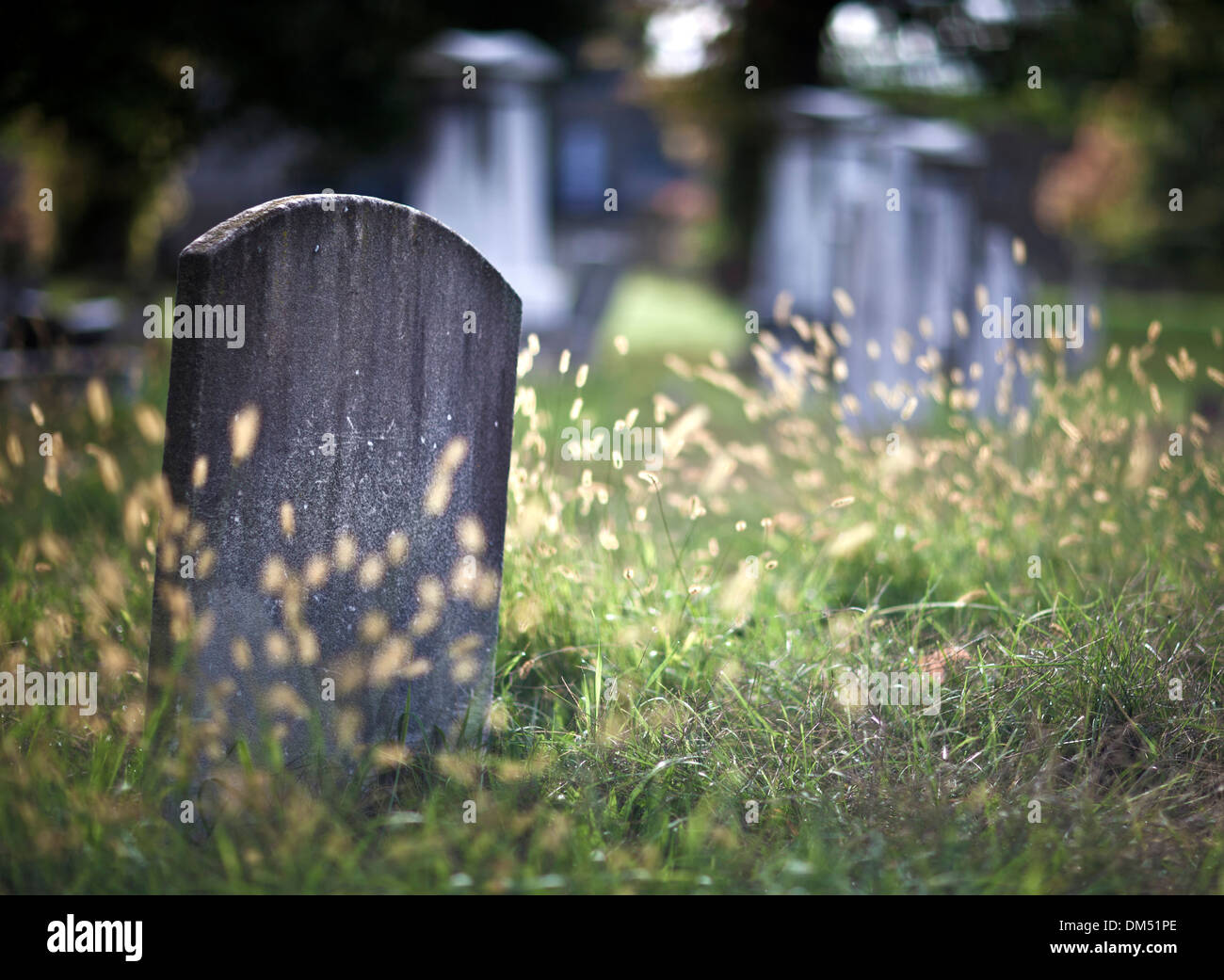 Tombstone and graves in an ancient church graveyard Stock Photo - Alamy