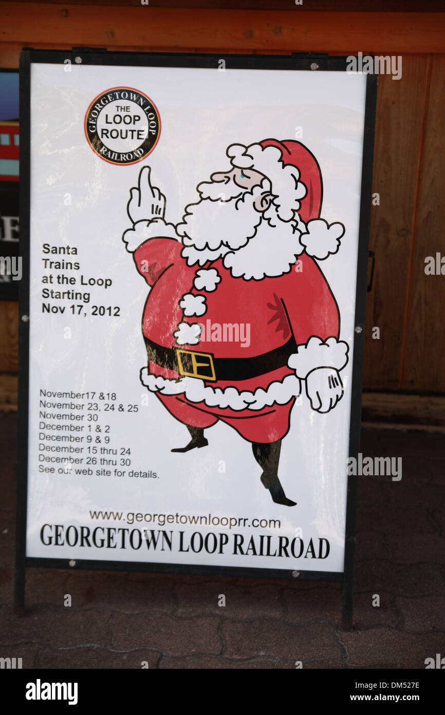 Sign for Santa Express in Georgetown Colorado Stock Photo - Alamy