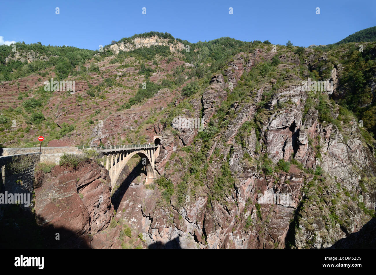 Pont de la Mariée Concrete Bridge over Daluis Gorge or Canyon Haut-Var ...