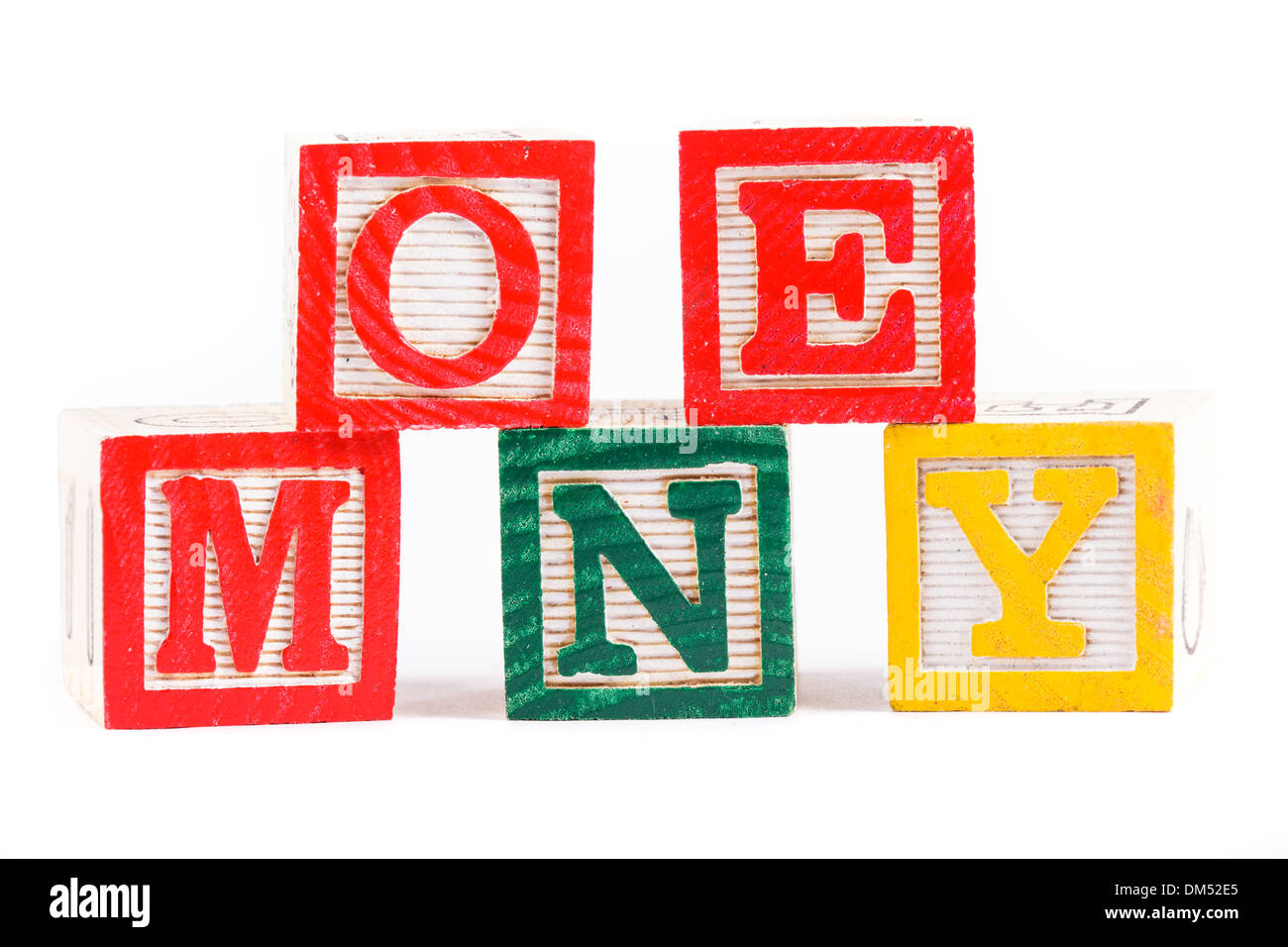 Money word background on wood Cut Out Stock Images & Pictures - Alamy