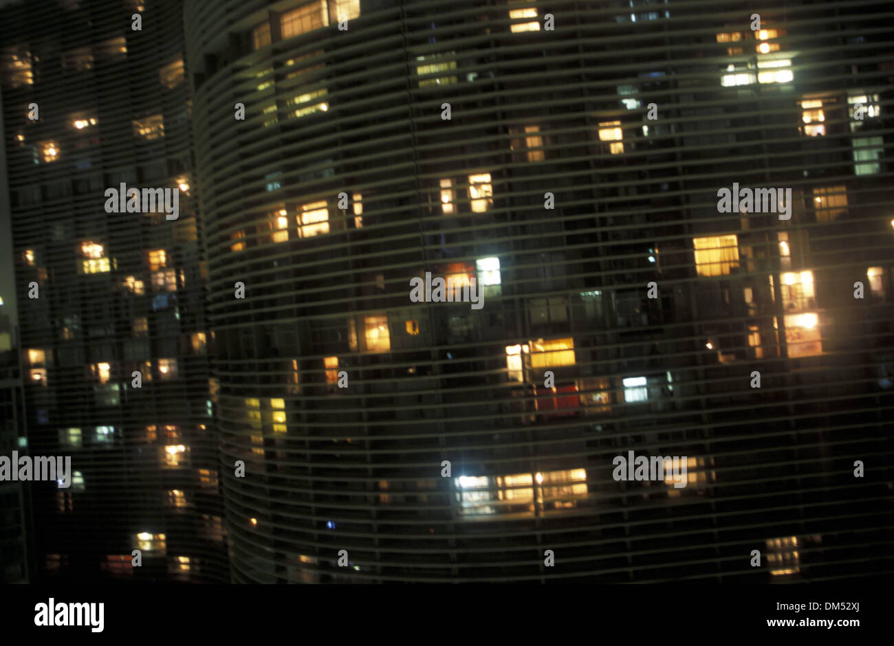 Copan Building, designed by Oscar Niemeyer, at night, Sao Paulo Stock ...