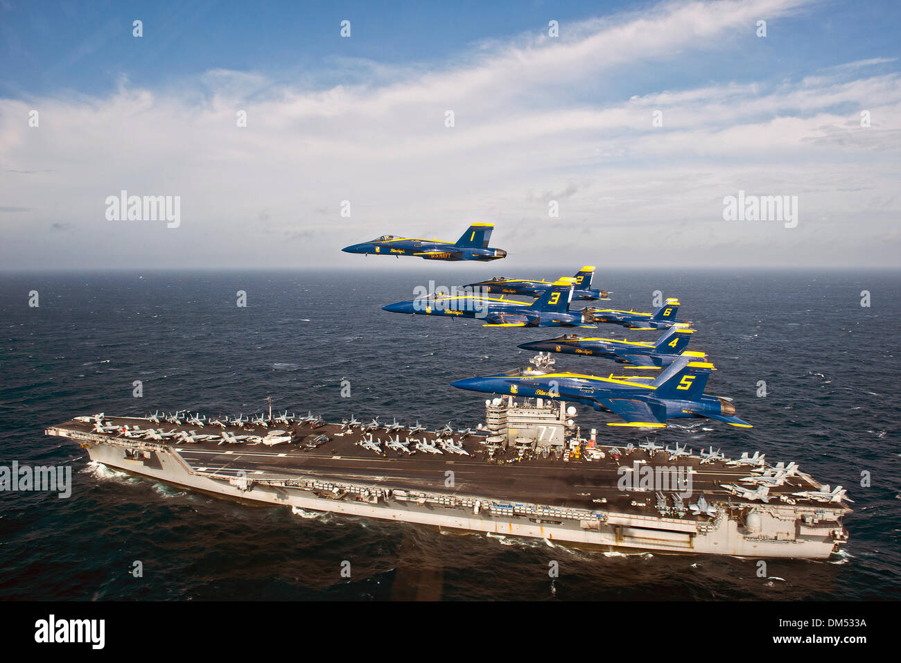 The US Navy Blue Angels flight demonstration squadron flies in the ...