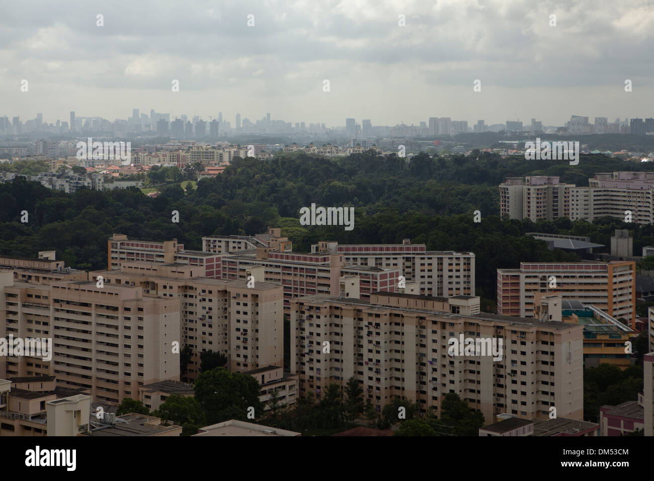 View of Singapore from a high-rise flat in Bukit Batok Stock Photo - Alamy