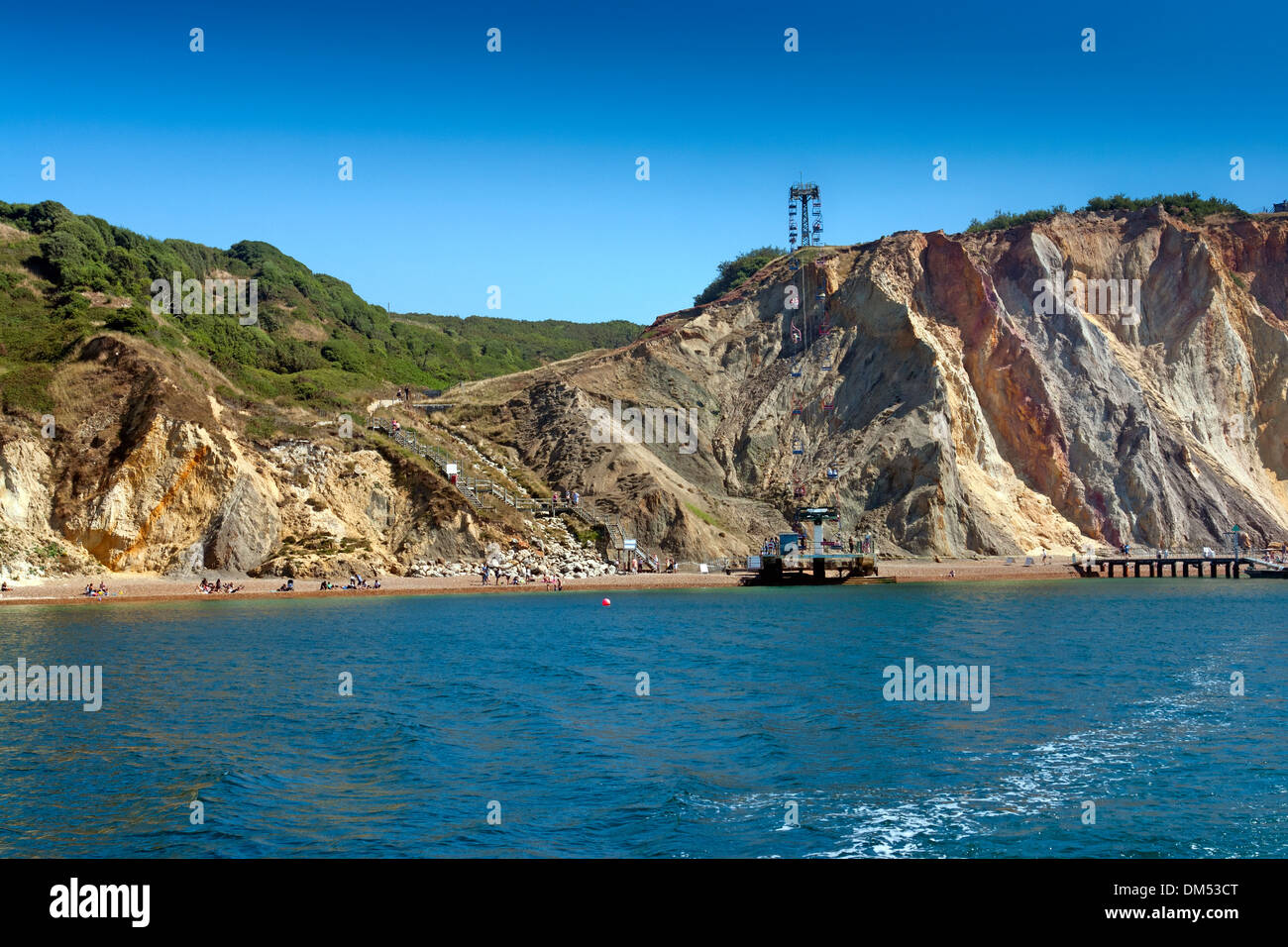 The multi-coloured cliffs at Alum Bay on the south west tip of the Isle ...