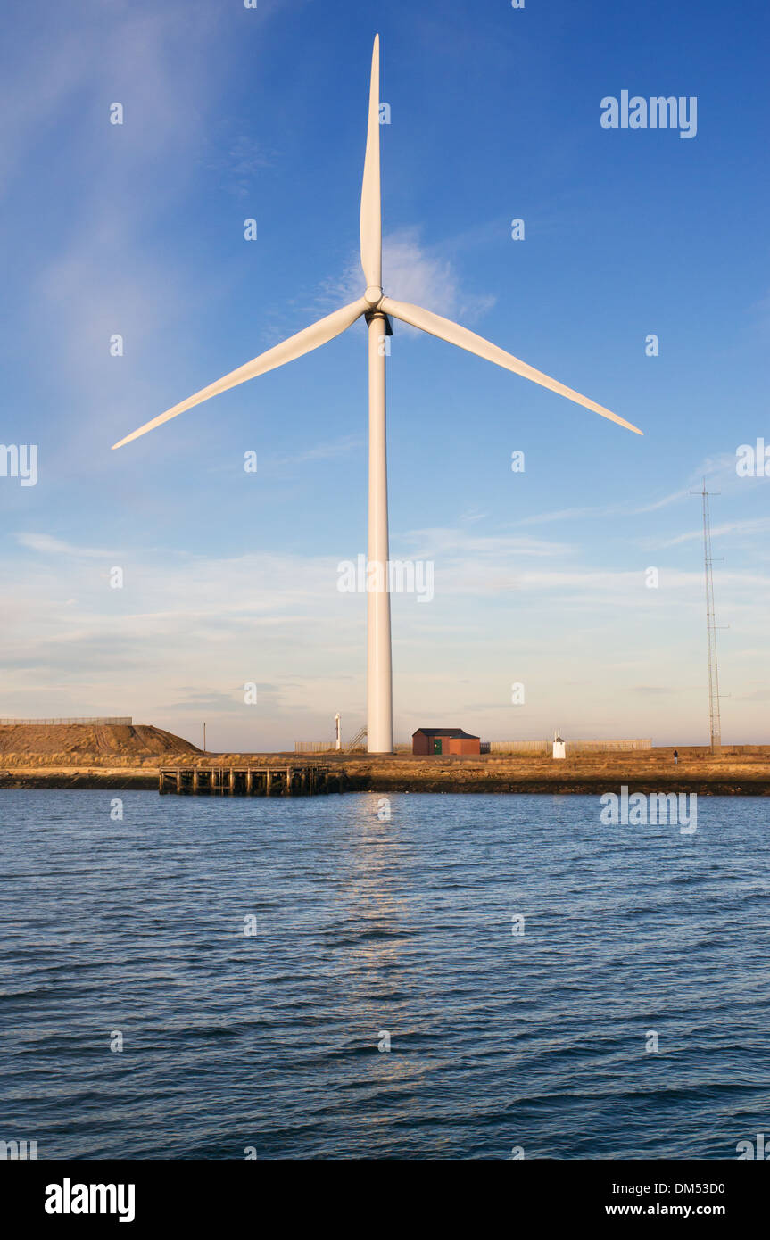 Biggest land based wind turbine in Blyth,north east England, UK Stock ...
