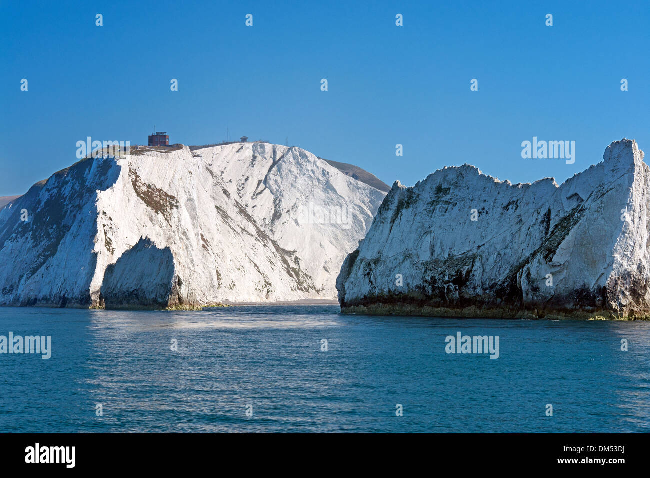The cliffs by the Needles rocks on the south west tip of the Isle of ...