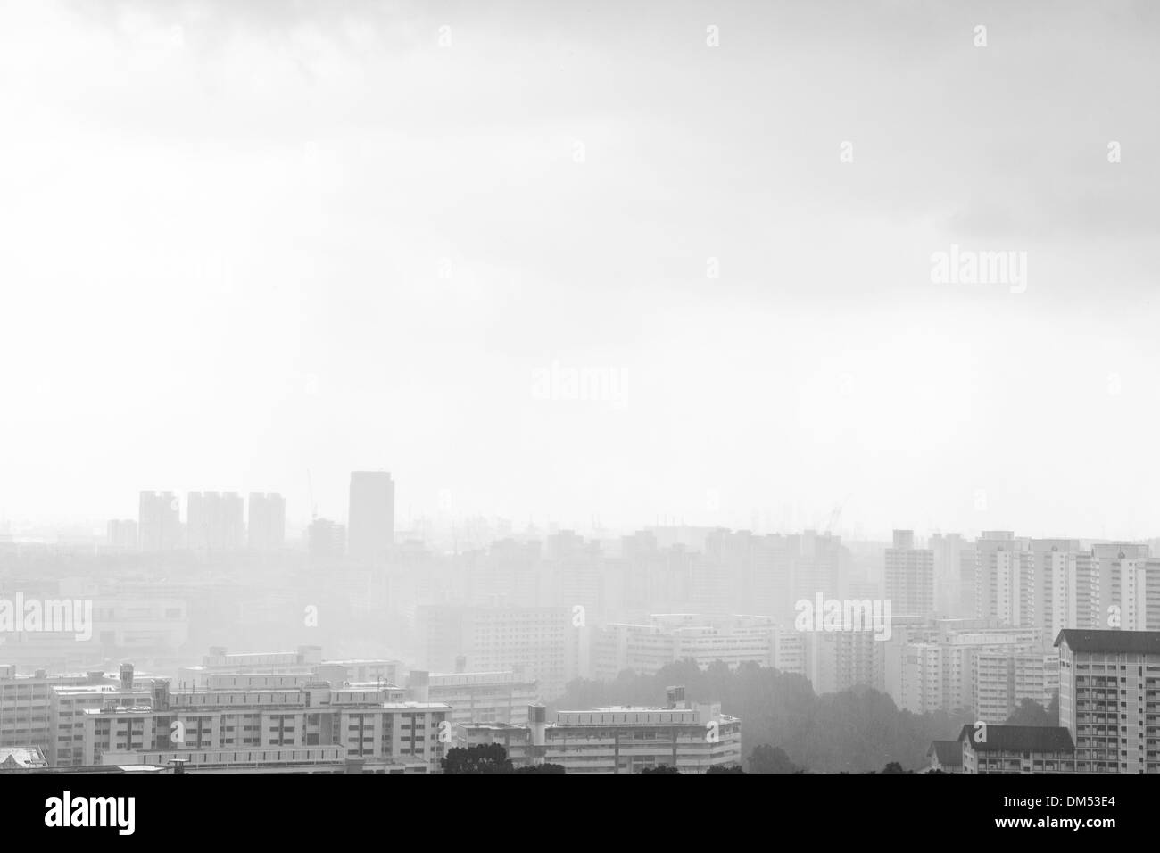View of heavy rainfall in Singapore from a high-rise flat in Bukit ...