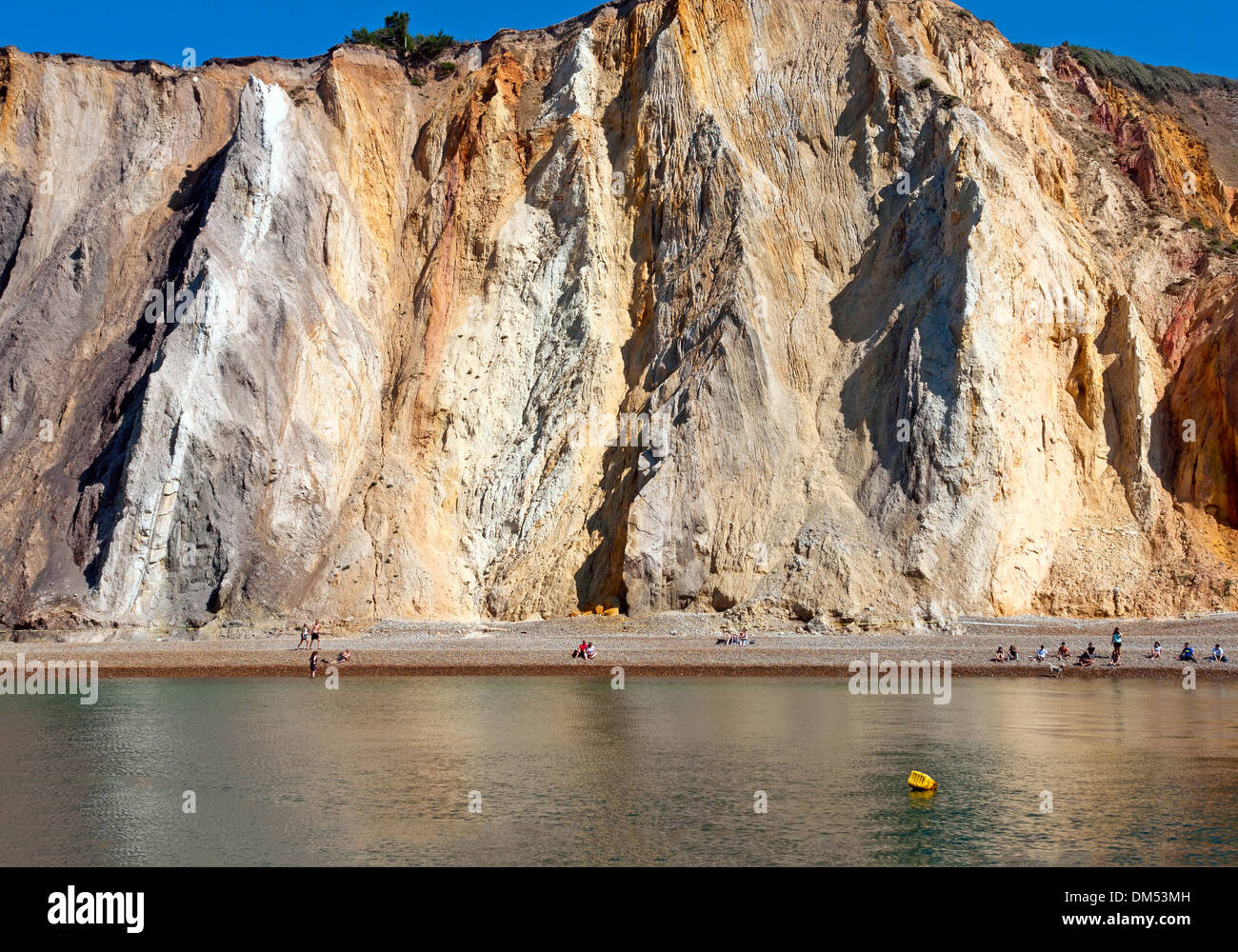 The multi-coloured cliffs at Alum Bay on the south west tip of the Isle ...