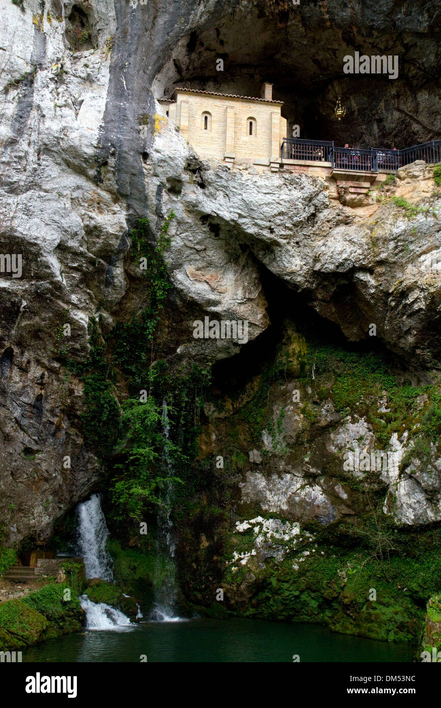 The Holy Cave of Covadonga located in Asturias, northern Spain Stock ...