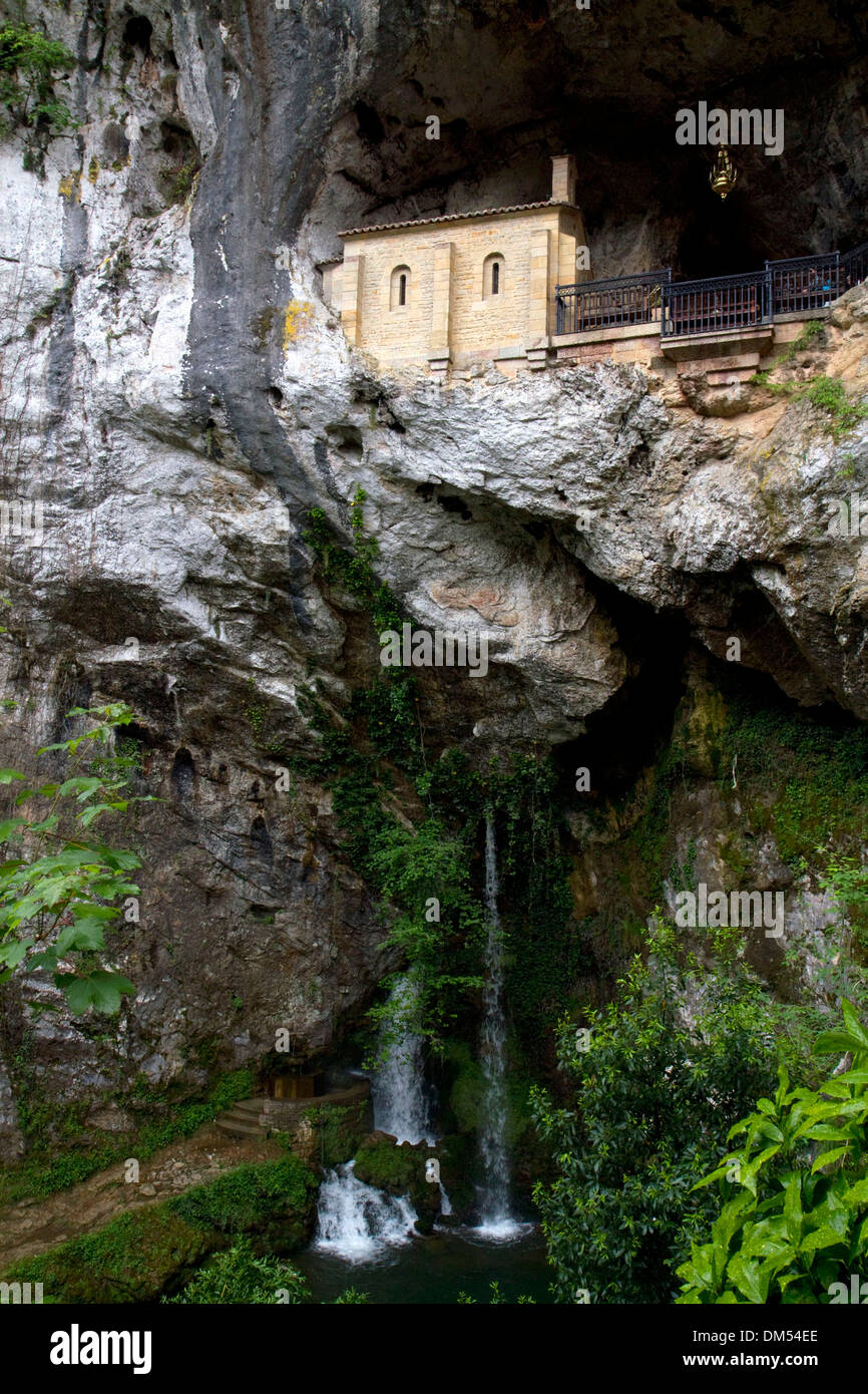 The Holy Cave of Covadonga located in Asturias, northern Spain Stock ...