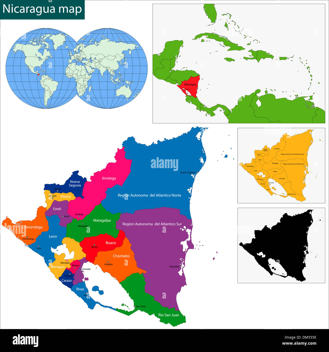 Colorful caribbean map hi-res stock photography and images - Alamy