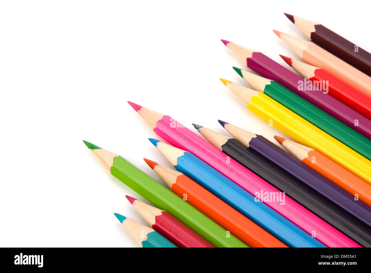 Colouring crayon pencils isolated on white background Stock Photo - Alamy
