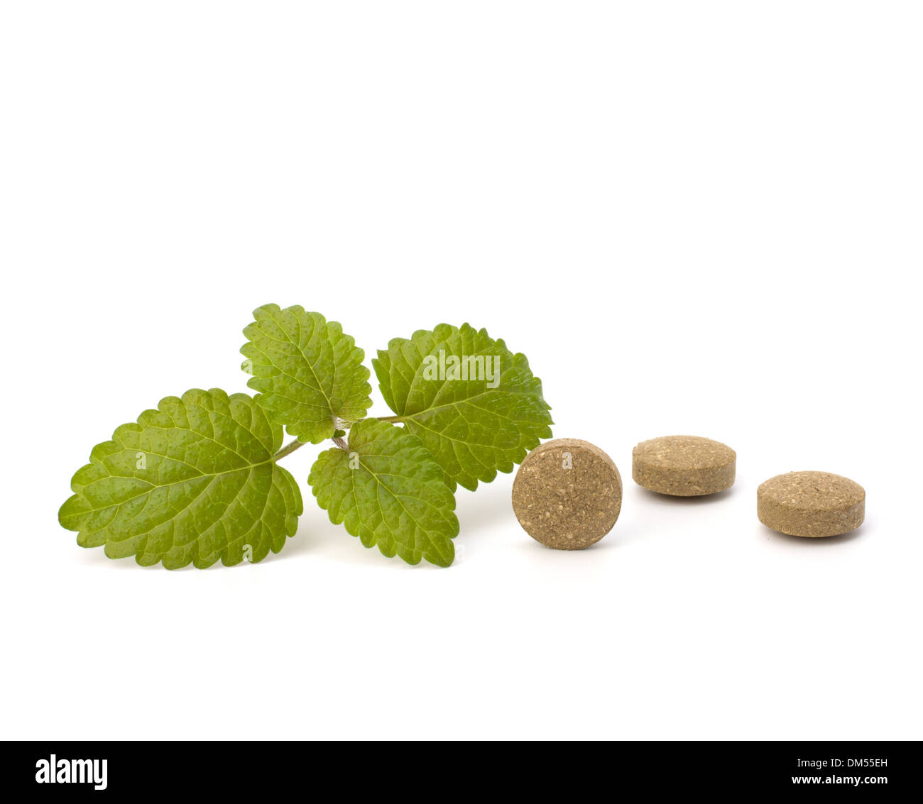Herbal pills isolated on white background. Alternative medicine concept ...