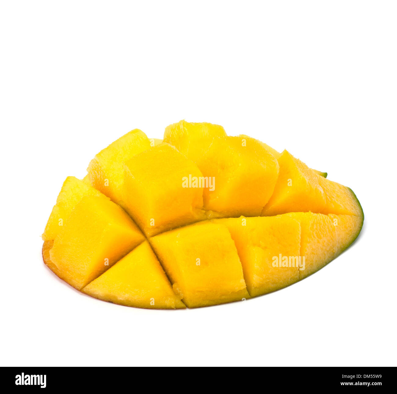 Mango sliced part isolated on white background Stock Photo - Alamy