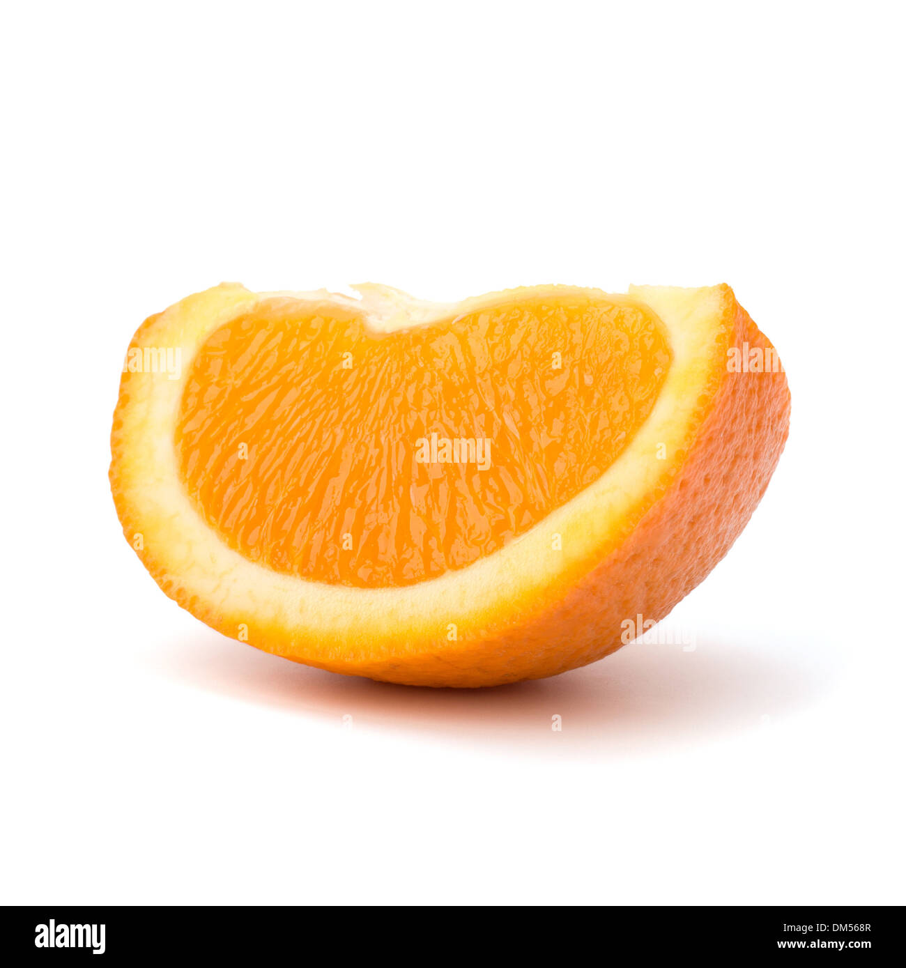 Sliced orange fruit segment isolated on white background Stock Photo ...
