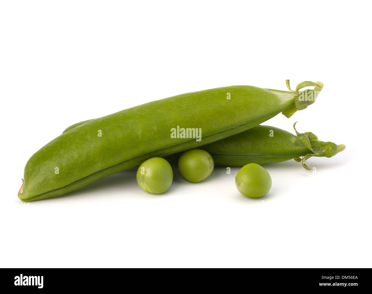 Fresh green pea pod isolated on white background Stock Photo - Alamy