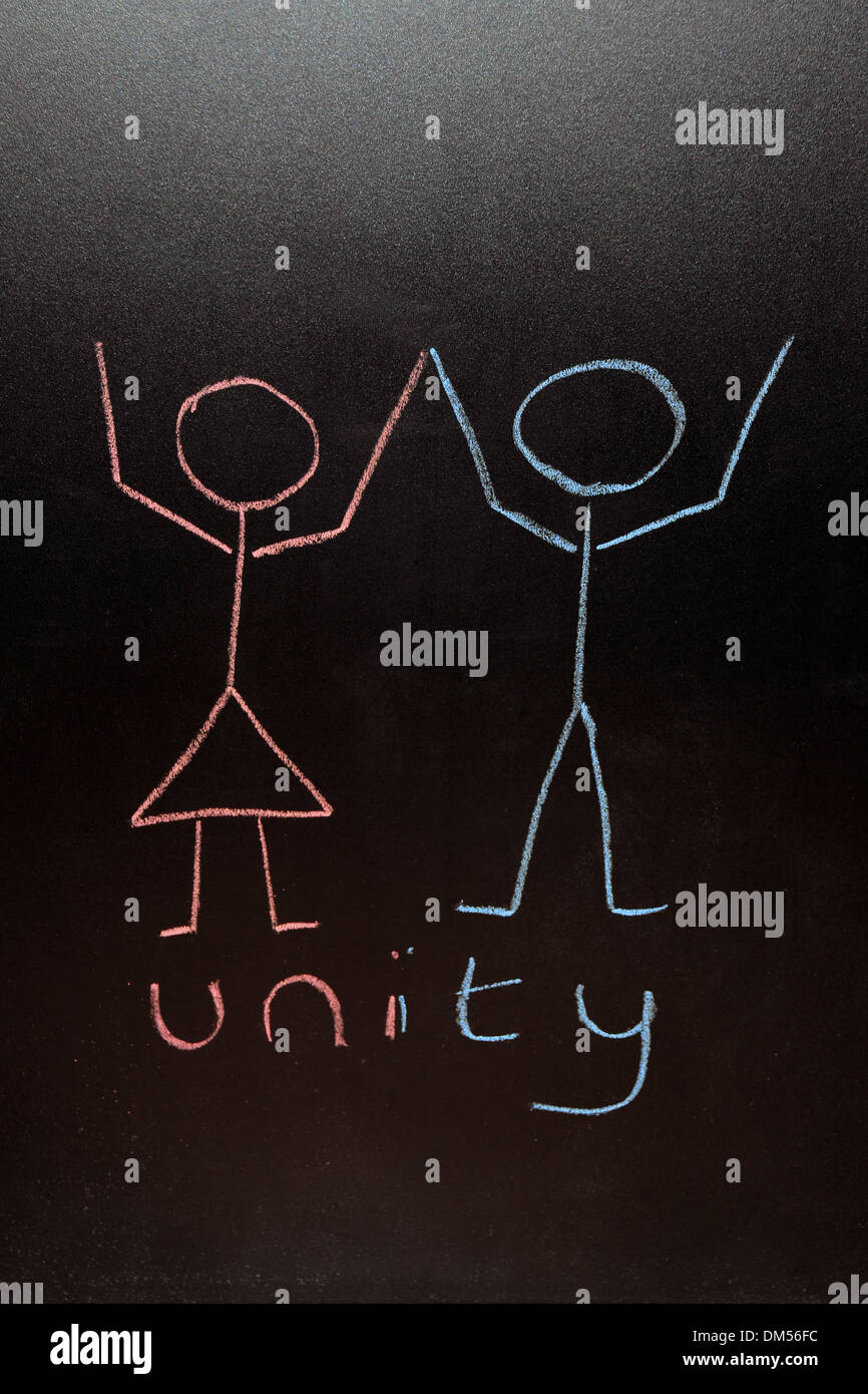 Unity drawn on a blackboard in chalk Stock Photo - Alamy