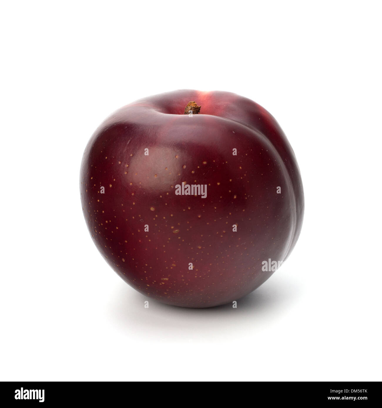 Red plum fruit isolated on white background Stock Photo - Alamy