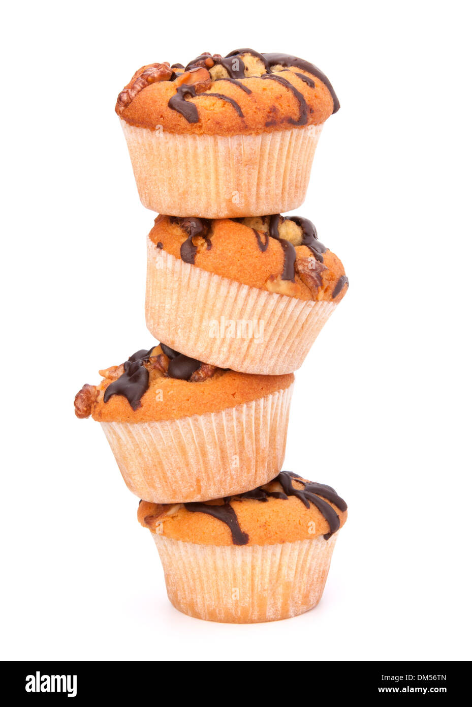 Stacked muffins isolated on white background Stock Photo - Alamy