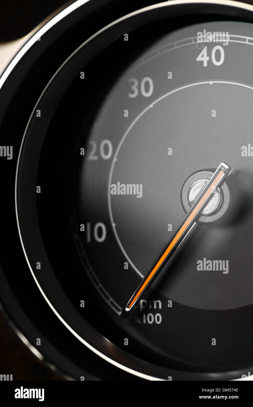 Detail of a tachometer in a car Stock Photo - Alamy