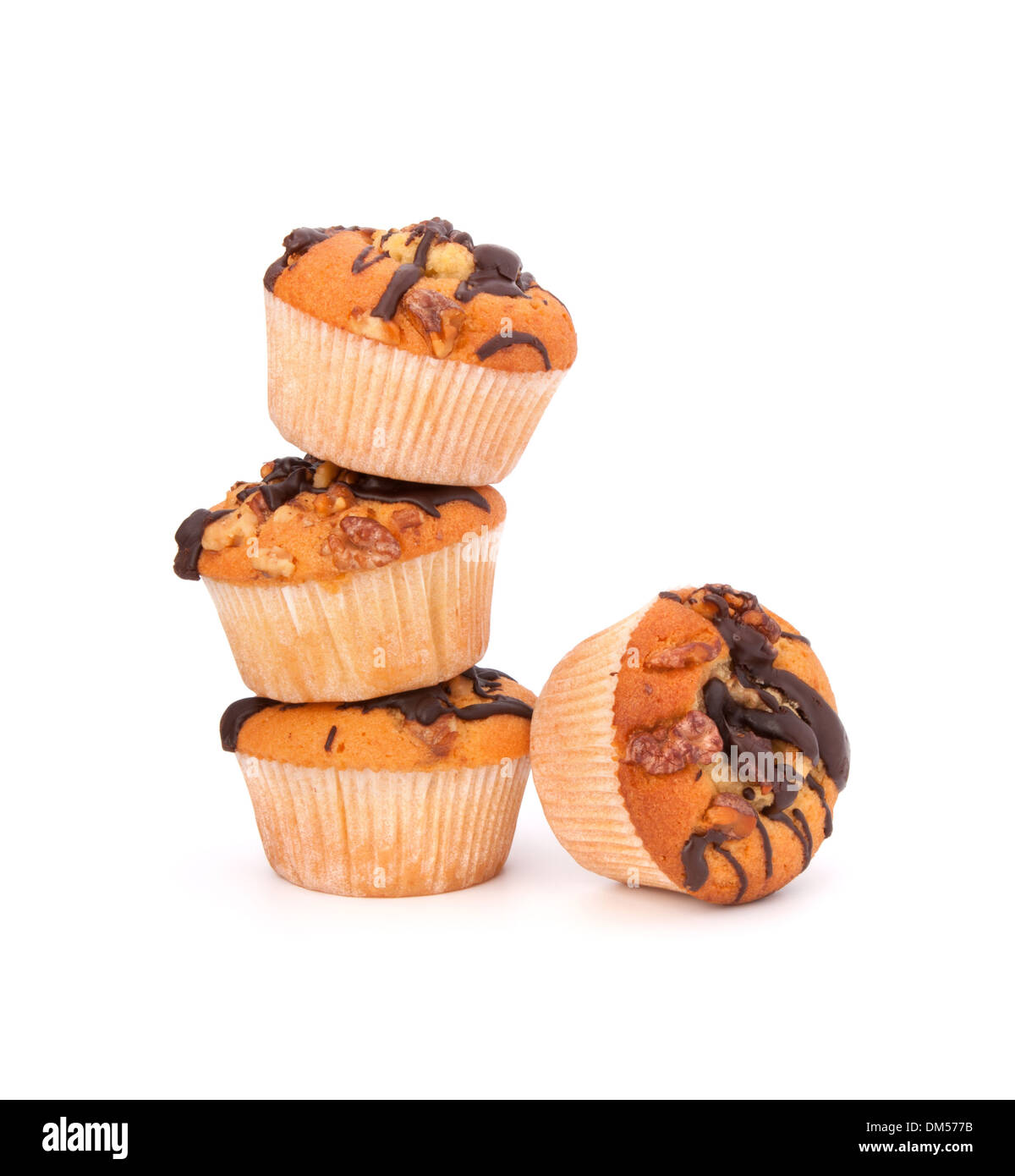 Stacked muffins isolated on white background Stock Photo - Alamy