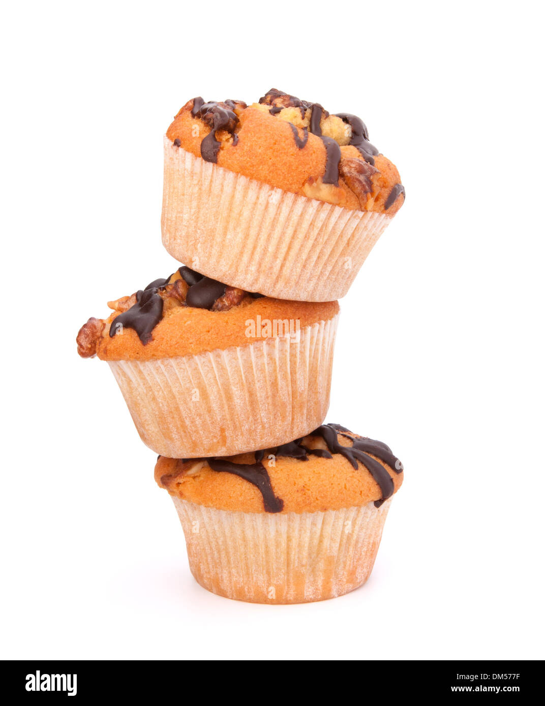Stacked muffins isolated on white background Stock Photo - Alamy