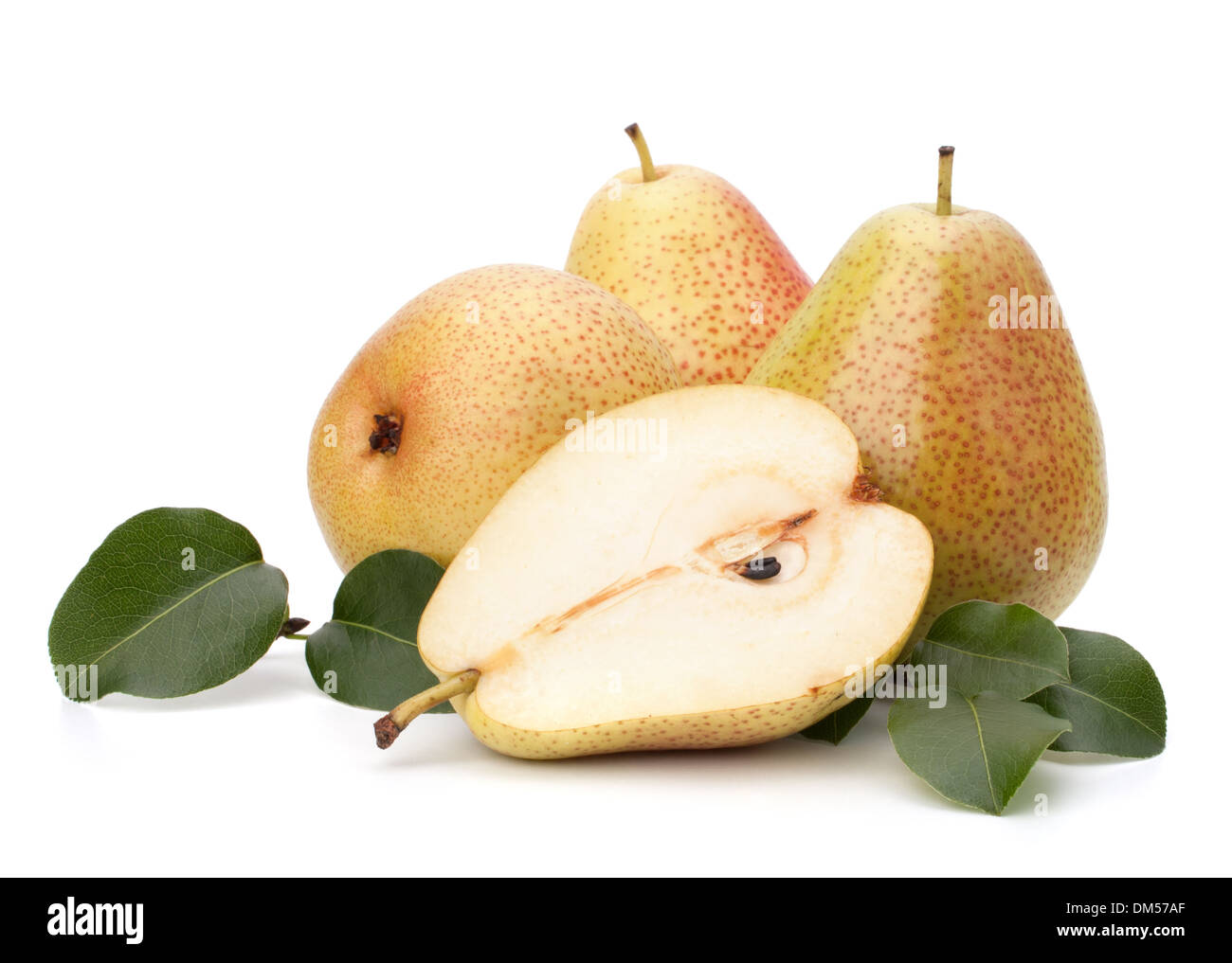 Pear fruits isolated on white background Stock Photo - Alamy