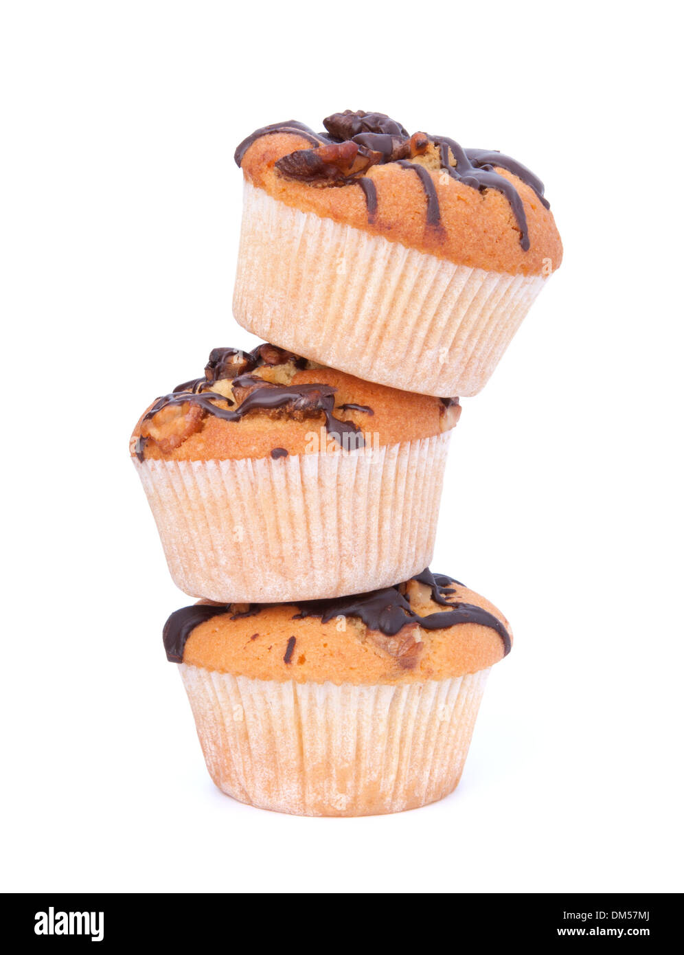 Stacked muffins isolated on white background Stock Photo - Alamy