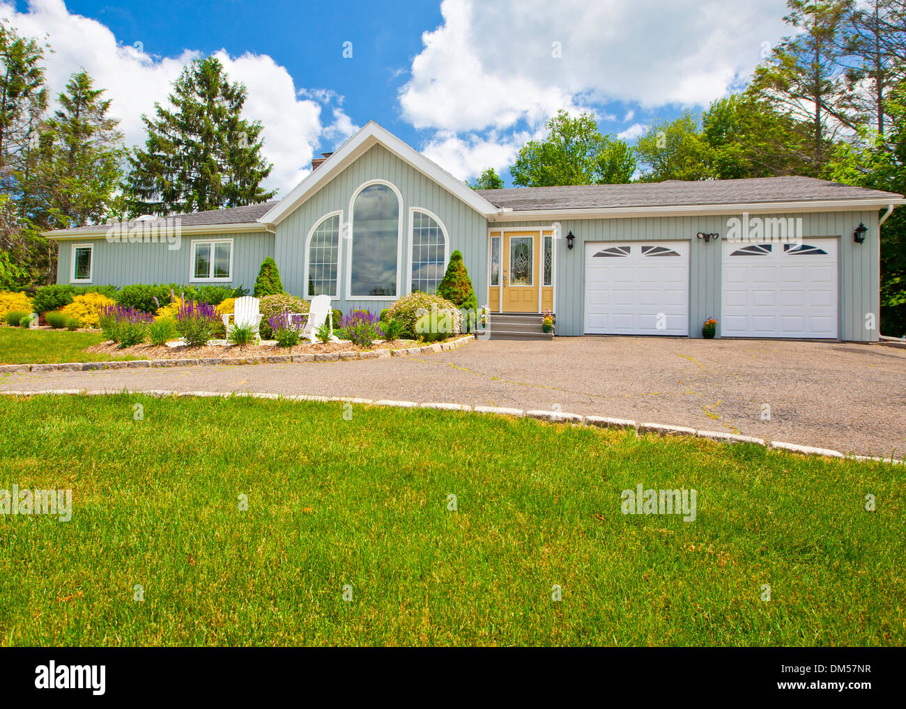 Suburban house exterior in generic colonial style Stock Photo - Alamy