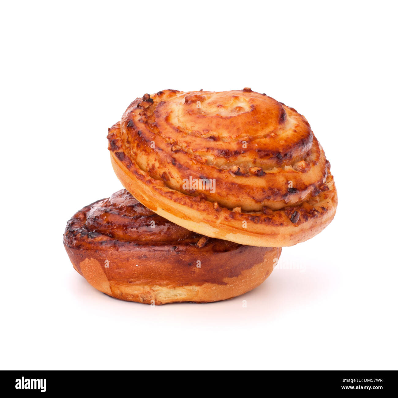 Homemade cream roll isolated on white background Stock Photo - Alamy