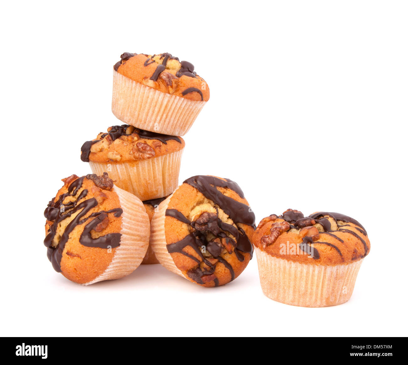 Stacked muffins isolated on white background Stock Photo - Alamy