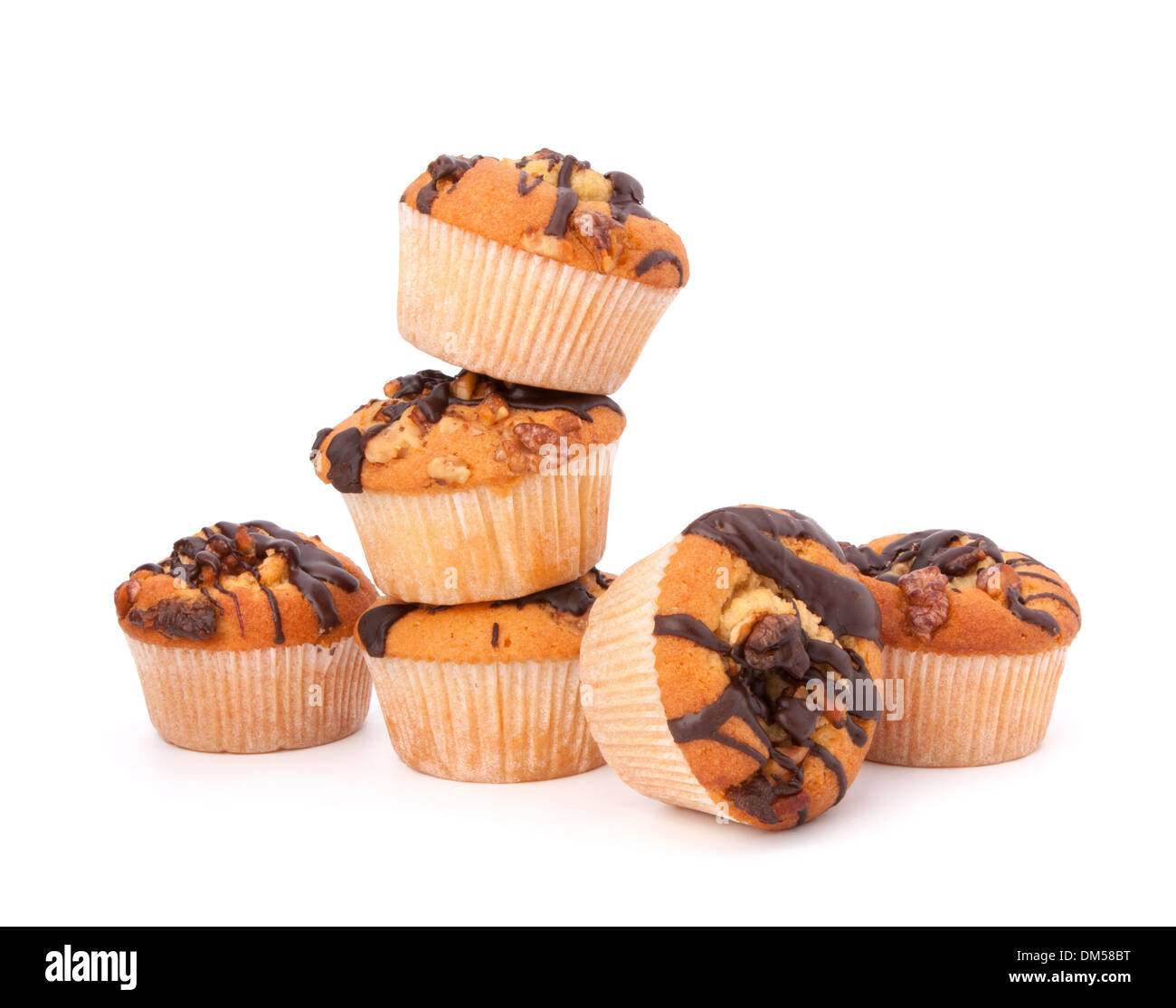 Stacked muffins isolated on white background Stock Photo - Alamy