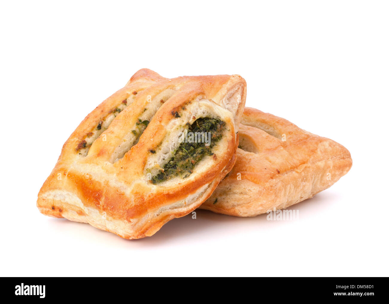 Puff pastry bun isolated on white background. Healthy patty with ...