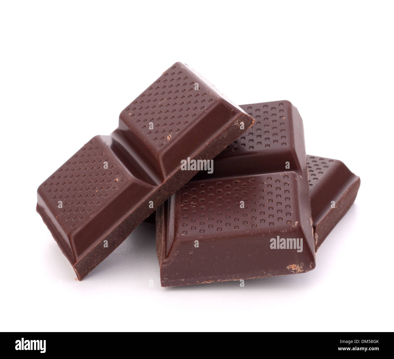 Chocolate bars stack isolated on white background Stock Photo - Alamy