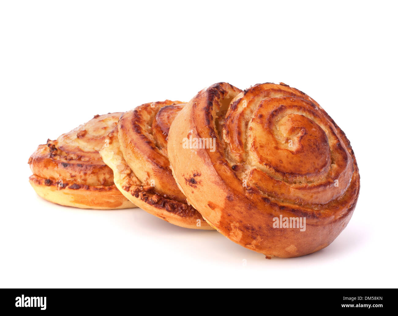 Homemade cream roll isolated on white background Stock Photo - Alamy