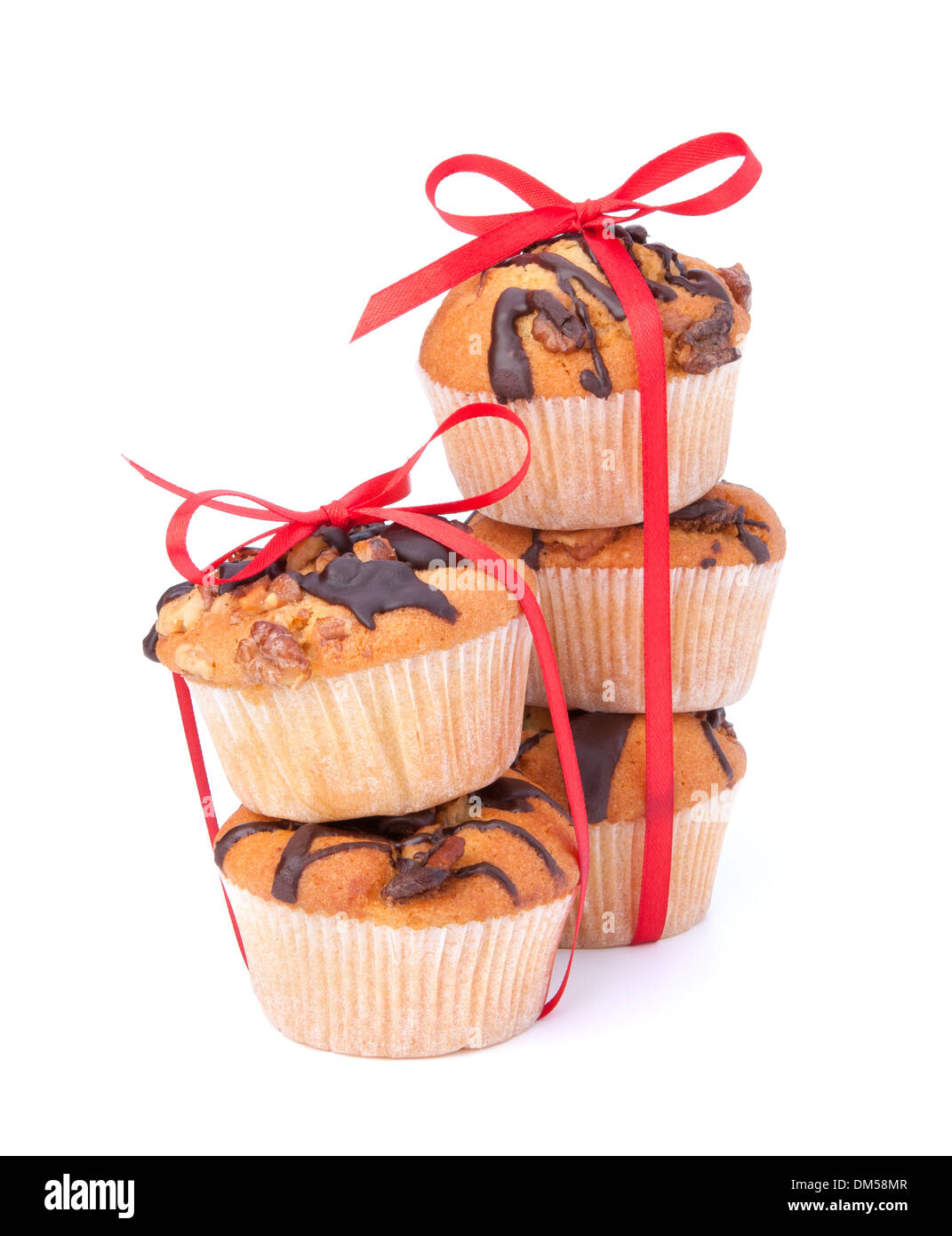 Stacked muffins isolated on white background Stock Photo - Alamy