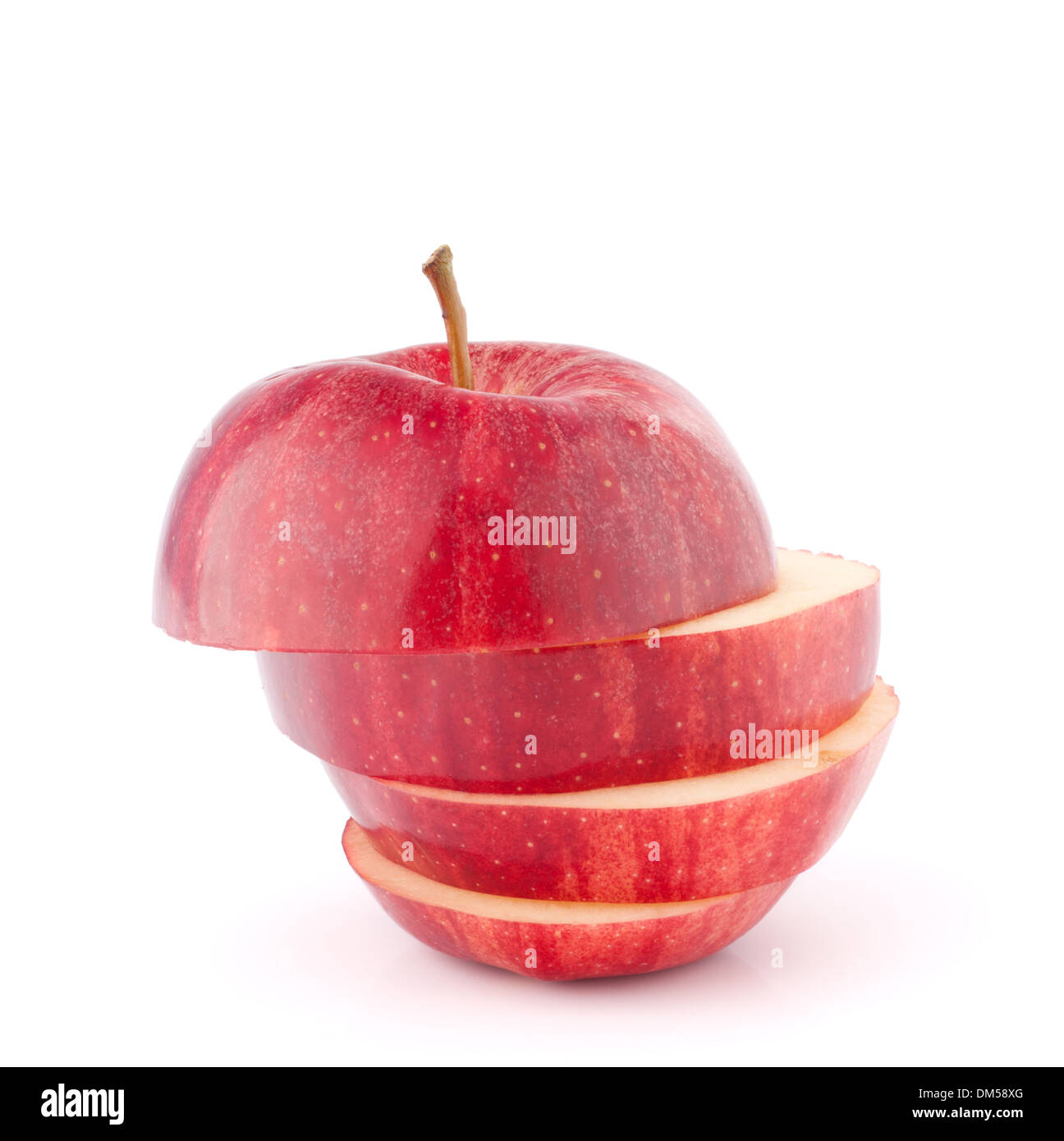 Red sliced apple isolated on white background cutout Stock Photo - Alamy