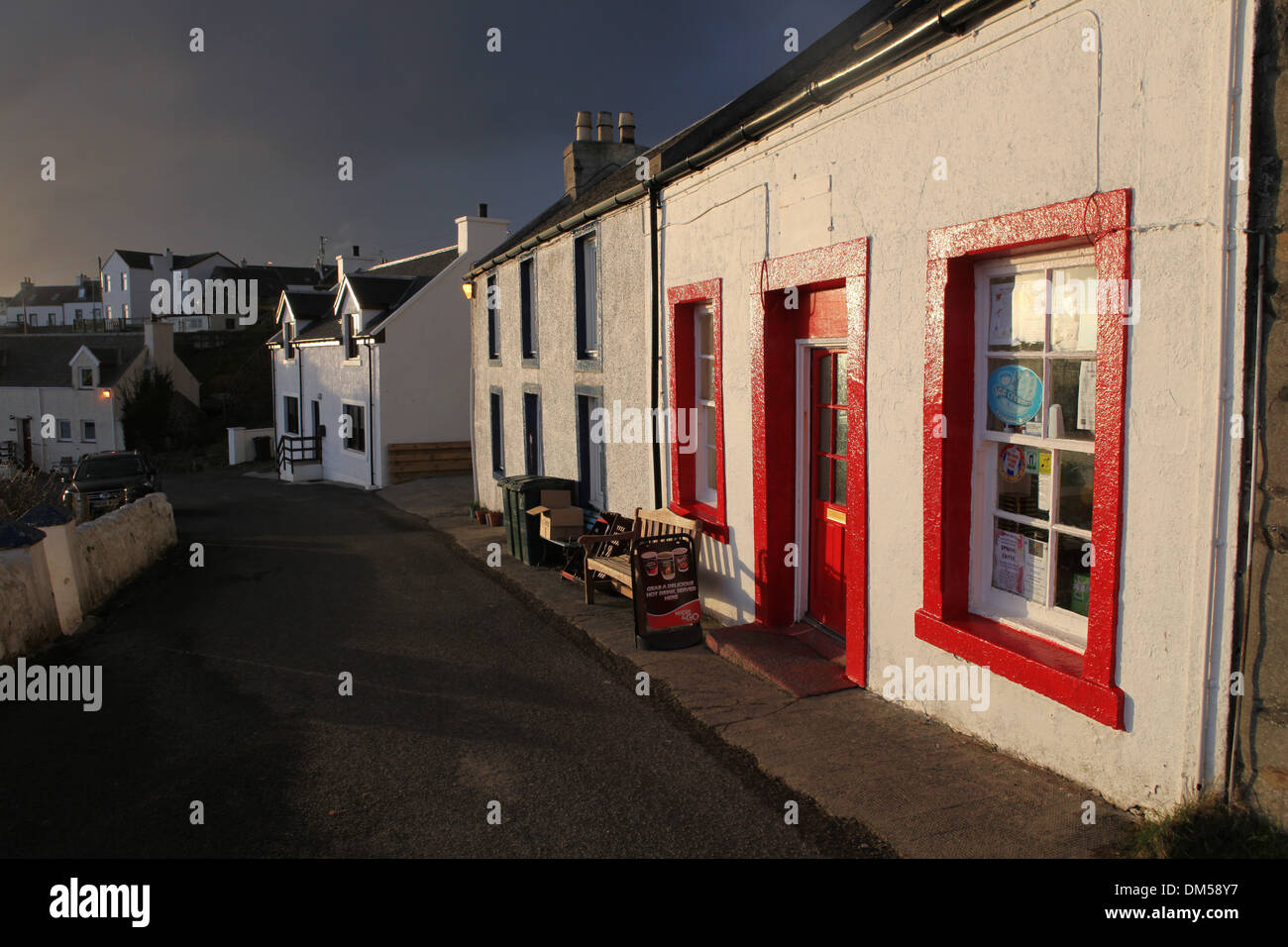 Empty street on the isle of Islay in Scotland Stock Photo - Alamy