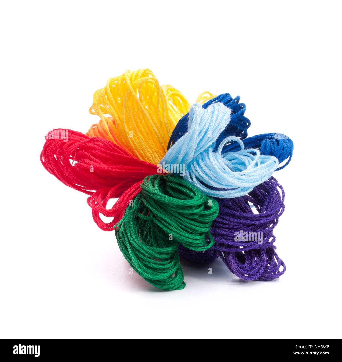 Color threads bunch isolated on white background cutout Stock Photo - Alamy