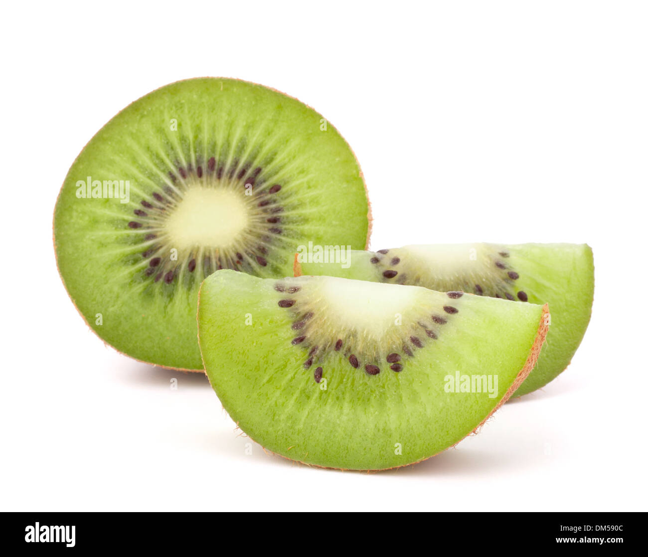 Kiwi fruit sliced segments isolated on white background cutout Stock ...