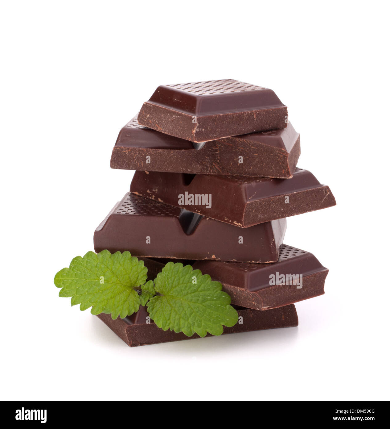 Chocolate bars stack isolated on white background Stock Photo - Alamy