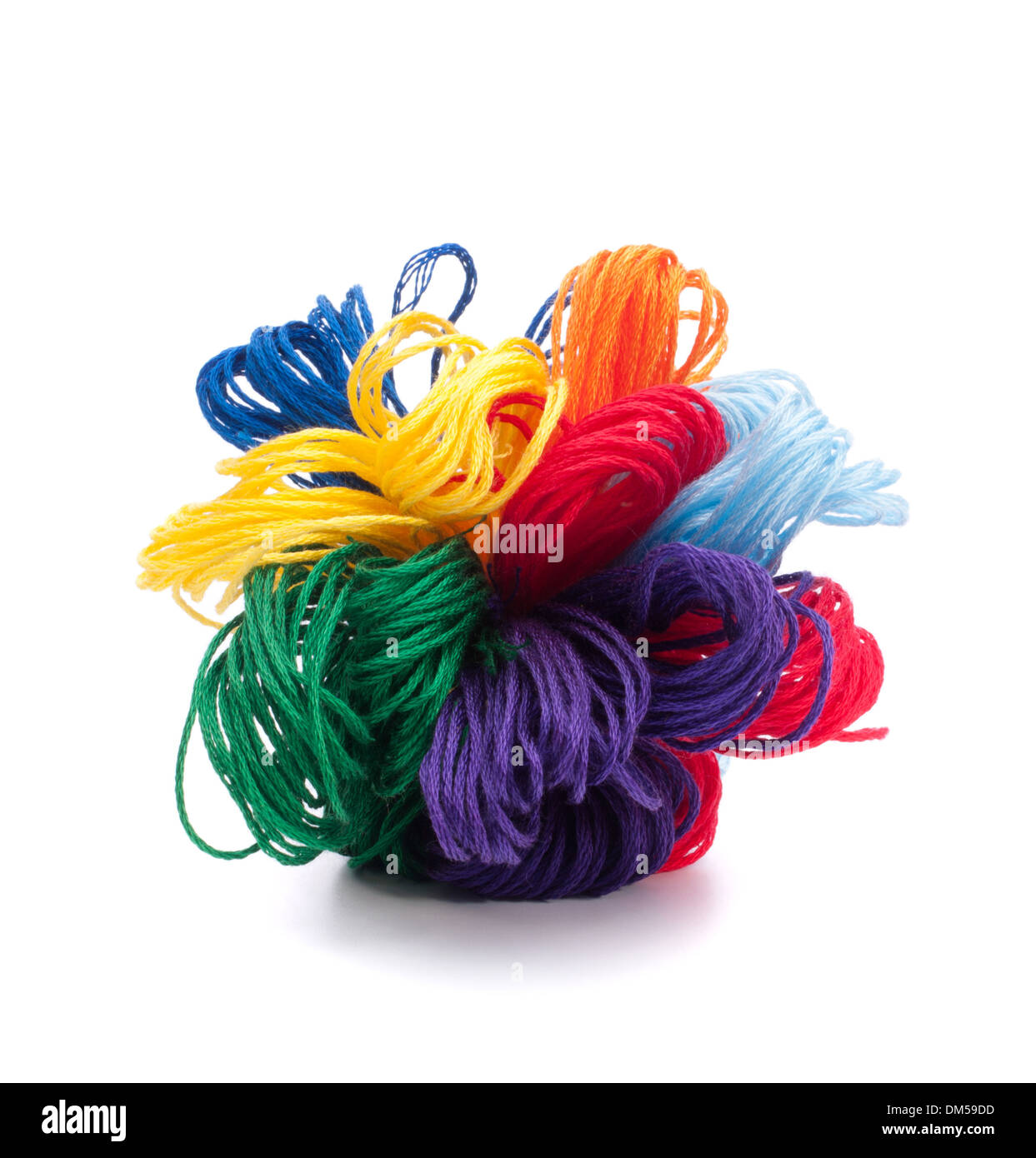 Color threads bunch isolated on white background cutout Stock Photo - Alamy