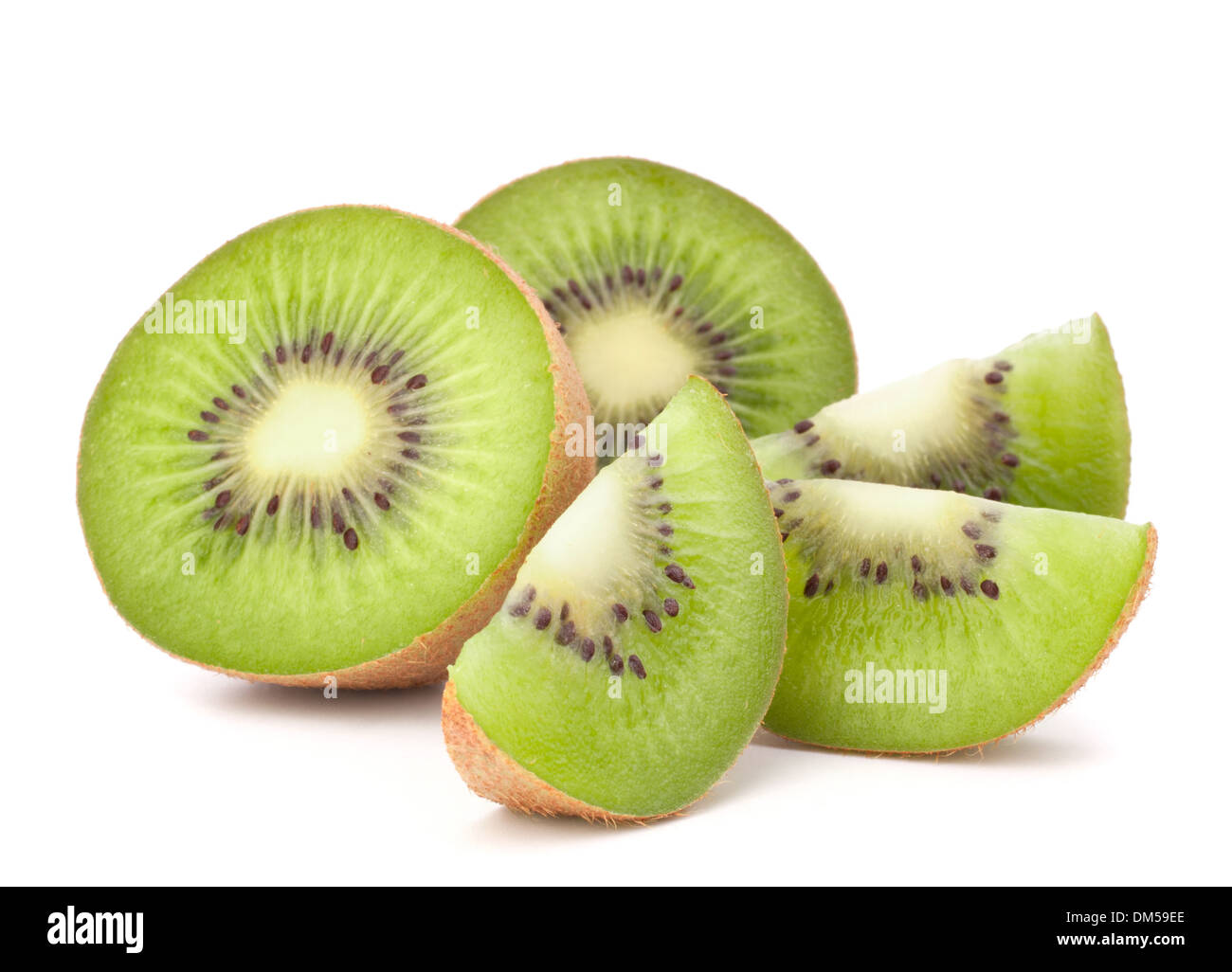 Kiwi fruit sliced segments isolated on white background cutout Stock ...