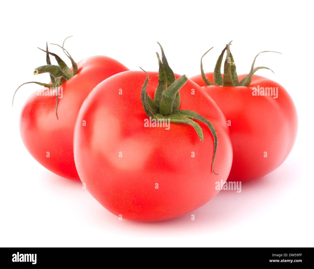Three tomato vegetables isolated on white background cutout Stock Photo ...